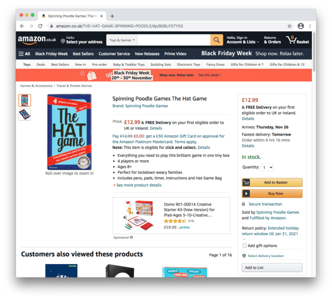 The Hat Game Now On Sale On Amazon! – Spinning Poodle Games